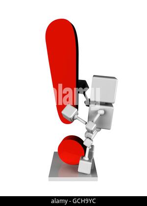 Red keyboard with exclamation mark symbol Stock Photo - Alamy