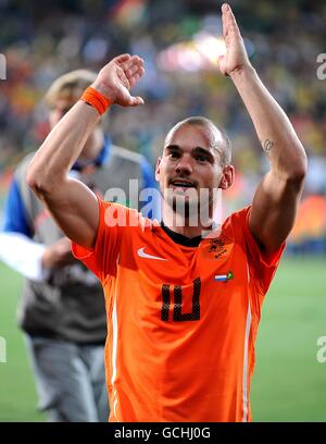 Netherlands' Wesley Sneijder celebrates after scoring his side's second ...