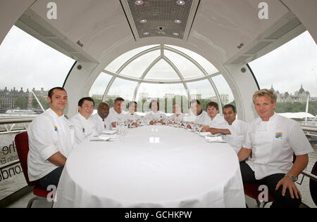 (Left to right) chefs Angela Hartnett, Joel Antunes, Kevin Gratton ...