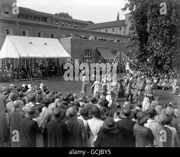 Dancing around the maypole during the Medieval Festival Faversham Kent ...