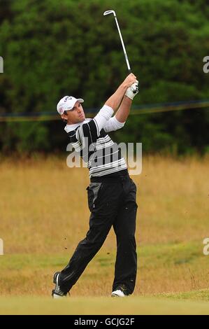 England's Oliver Wilson in action during the third day of the Open ...