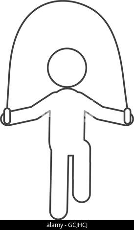 person jumping rope pictogram icon Stock Vector Image & Art - Alamy
