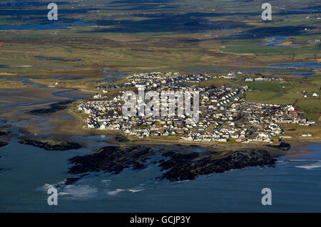 Aerial view of Ravens Point, Trearddur Bay, Holyhead, Anglesey Stock ...