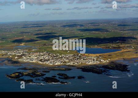 Aerial view of Ravens Point, Trearddur Bay, Holyhead, Anglesey Stock ...