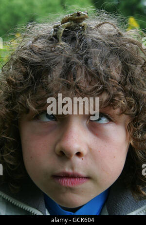 Actor Daniel Roche aged 10, who plays Ben in BBC's Outnumbered, holds a ...