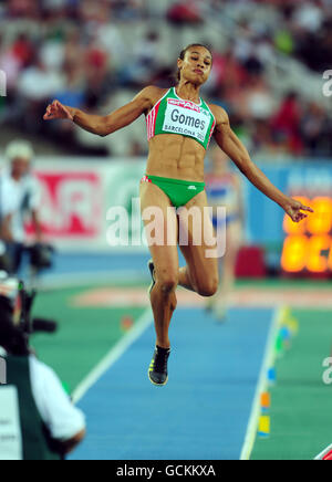 Portugal's Naide Gomes competes in the Women's Long Jump final at the ...