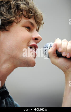 The Wanted gig - London. James McGuiness of The Wanted at Westfield ...