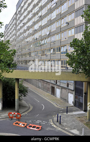 A general view of the Heygate Estate, a large housing estate in ...