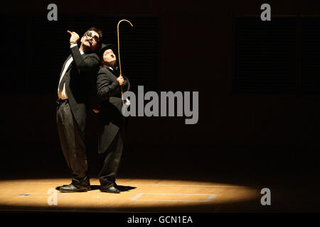Groucho Marx (Dave Louden) with Charlie Chaplin (Eimear Burton) launch ...