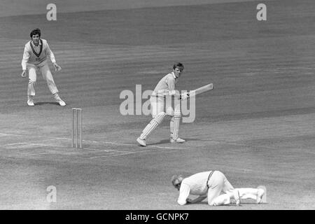Clive Radley (Middlesex) dives in a failed attempt to catch Barry ...