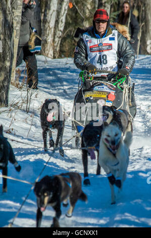 Martin Buser On Long Lake At The Re-Start Of The 2012 Iditarod Sled Dog ...
