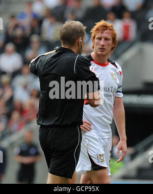 Milton Keynes Dons captain Dean Lewington during the second half of the ...