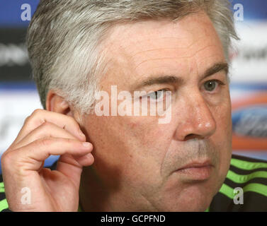 Chelsea FC manager Carlo Ancelotti and his girlfriend Marina Cretu ...