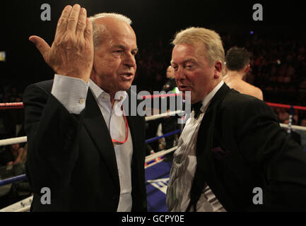 Boxing promoter Frank Warren (right) at the St Mary's Stadium ...