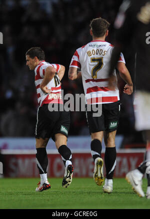 Doncaster Rovers' Billy Sharp celebrates scoring against Bradford City ...