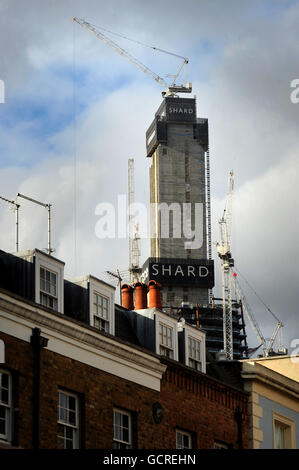 Shard building. Construction work continues on the Shard building ...