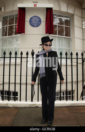 Yoko Ono attends the unveiling of an English Heritage Blue Plaque for ...