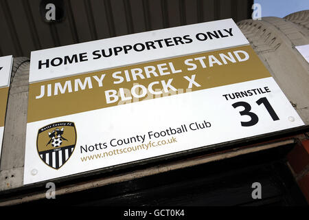 A general view of the Jimmy Sirrel stand at Meadow Lane, home of Notts ...