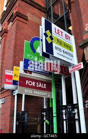 For sale signs outside flats Stock Photo - Alamy