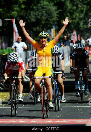 Australia's Rochelle Gilmore celebrates as she crosses the line to win ...