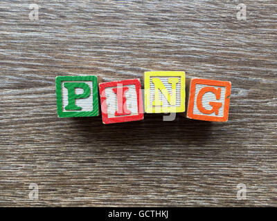 PONG word written with wood block letter toys Stock Photo - Alamy