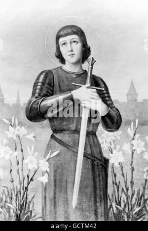Portrait of Joan of Arc, Jeanne d'Arc, known as Saint Joan of Arc or the Maiden of Orleans, La ...