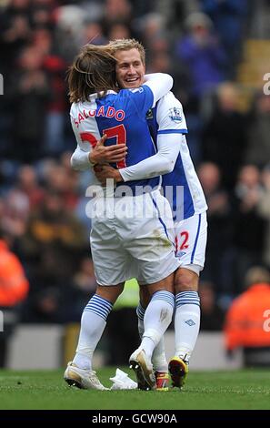 Blackburn Rovers' Michel Salgado celebrates after scoring his side's ...