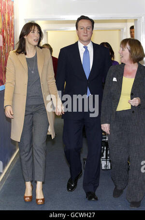 Camerons visit Jack Tizard School Stock Photo - Alamy