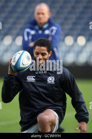 Scotland's Joe Ansbro during the Captain's Run at Murrayfield ...