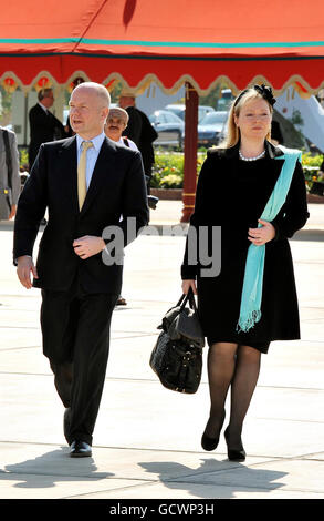 Foreign Secretary William Hague and his wife Ffion Hague who is wearing ...
