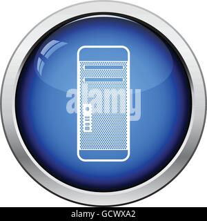 System unit icon. Glossy button design. Vector illustration Stock ...