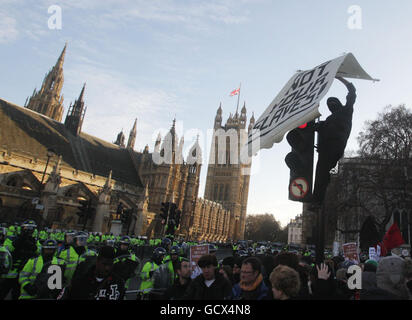 Students gather to protest against the rise of university fees, in ...