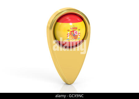 Spain map pointer isolated on white background. 3d illustration Stock ...