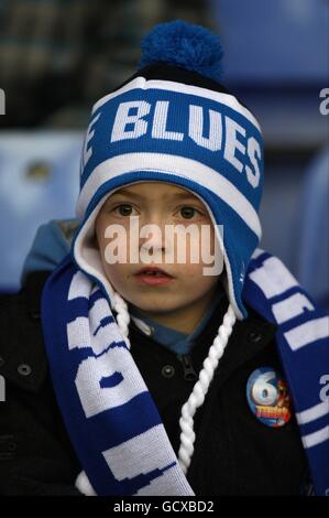 A young Chelsea fan in the stands ahead of the Premier League match at ...