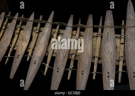 A Balafon (Xylophone) an African musical instrument, showing how Gourds ...