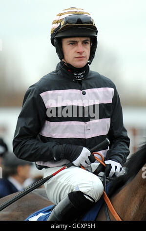 Jockey Kieran Burke on Sparky May jumps the last in the E.b.f. Mares ...