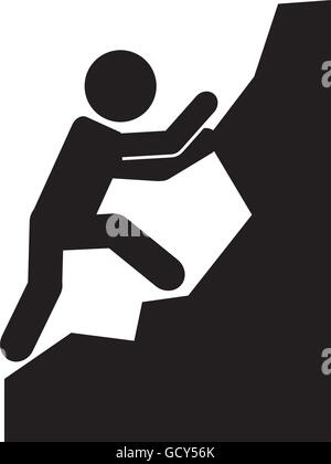 Man climbing avatar person silhouette icon. Vector graphic Stock Vector ...