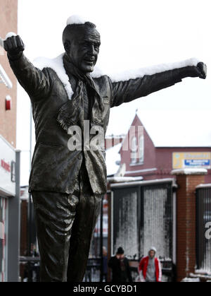 Statue outside Anfield home of Liverpool Football Club of William Bill ...