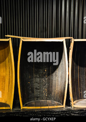 Whisky barrels on display in the new Macallan Distillery and Visitor ...