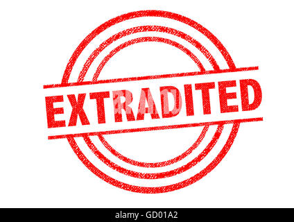 EXTRADITION red Rubber Stamp over a white background Stock Photo - Alamy