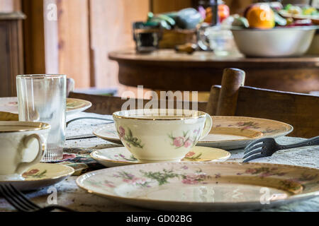 Circa 1900 early american dining room of a home Stock Photo - Alamy