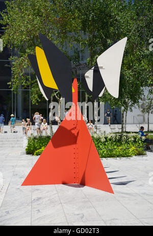 American sculptor and artist Alexander Calder (1898-1976) in his studio ...