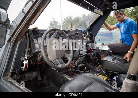 Storm chaser and Tornado Intercept Vehicle 2 (TIV 2) driver Ronan Nagle ...