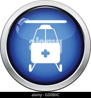 Medevac icon. Glossy button design. Vector illustration Stock Vector ...