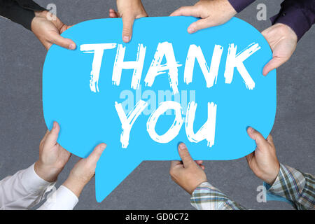 Group people holding hands the word thank you Business Concept Stock ...