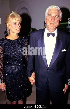 Actor Leslie Nielson, left, and Barbaree Earl, left, arrive for the ...