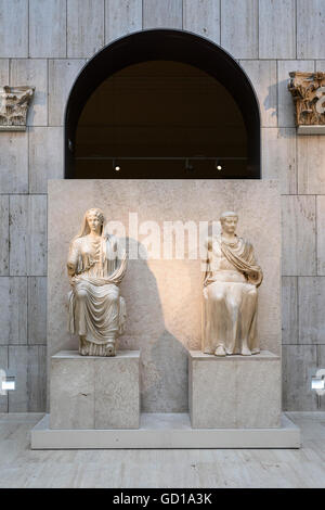 Madrid. Spain. Marble Statues of Livia Drusilla (left), and Tiberius ...
