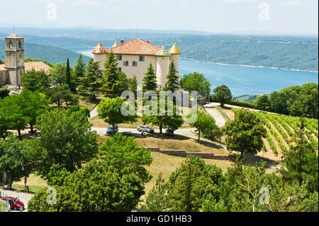Castle of Aiguines, French Chateau, Village of Aiguines, Lac de Sainte ...