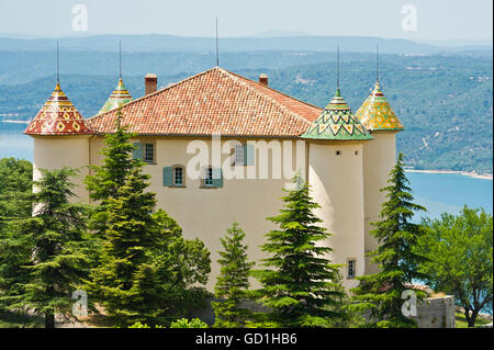 Castle of Aiguines, French Chateau, Village of Aiguines, Lac de Sainte ...