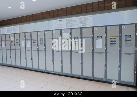 train station lockers for luggage in Japan Stock Photo - Alamy